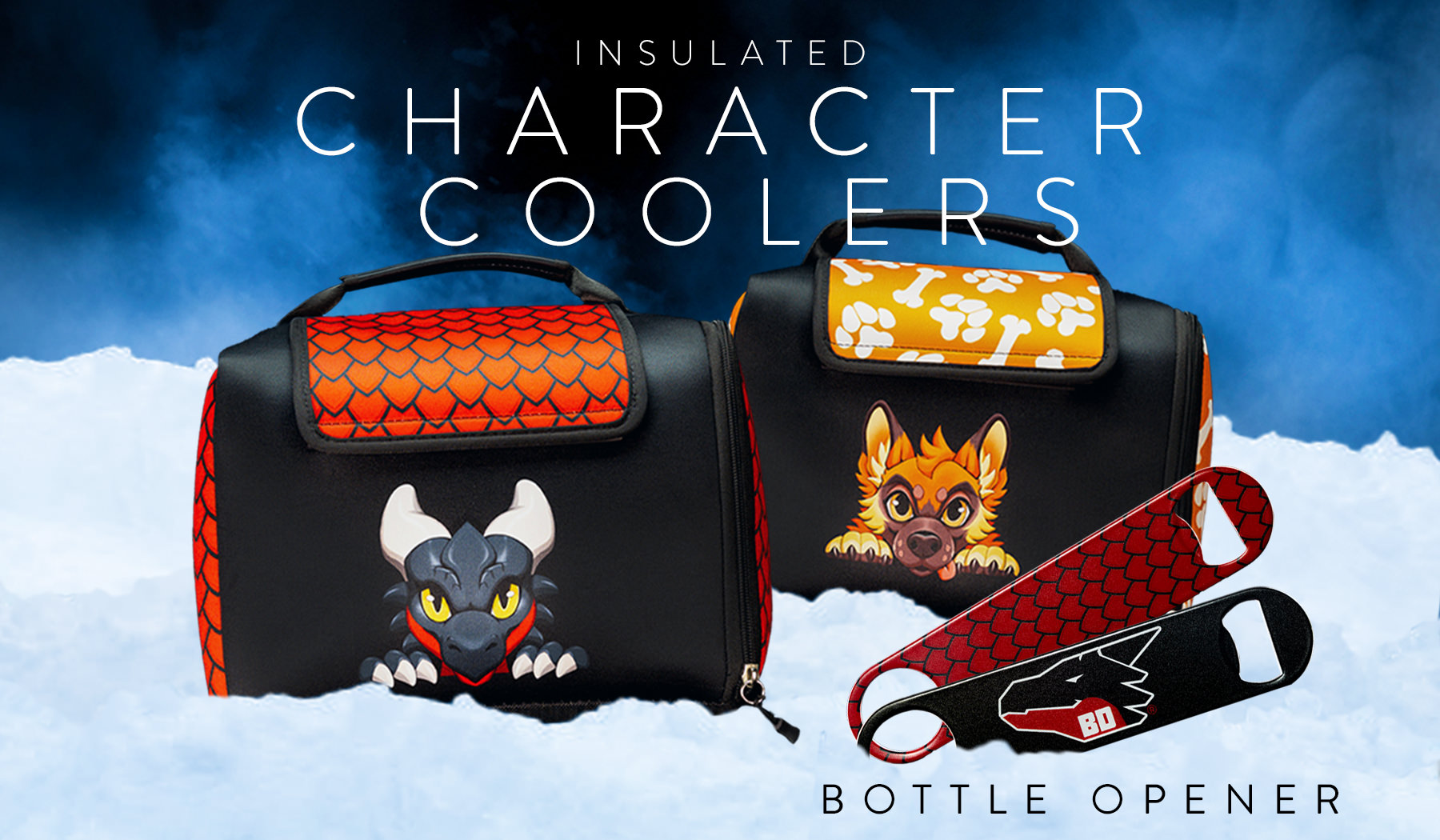 Character Coolers and Bottle Opener | Bad Dragon